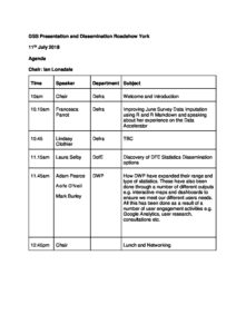 GSS Presentation and Dissemination Roadshow York Agenda – Government Analysis Function